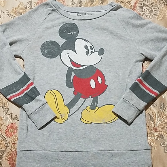 Disney | Tops | Mickey Mouse Grey Long Sleeve | Poshmark